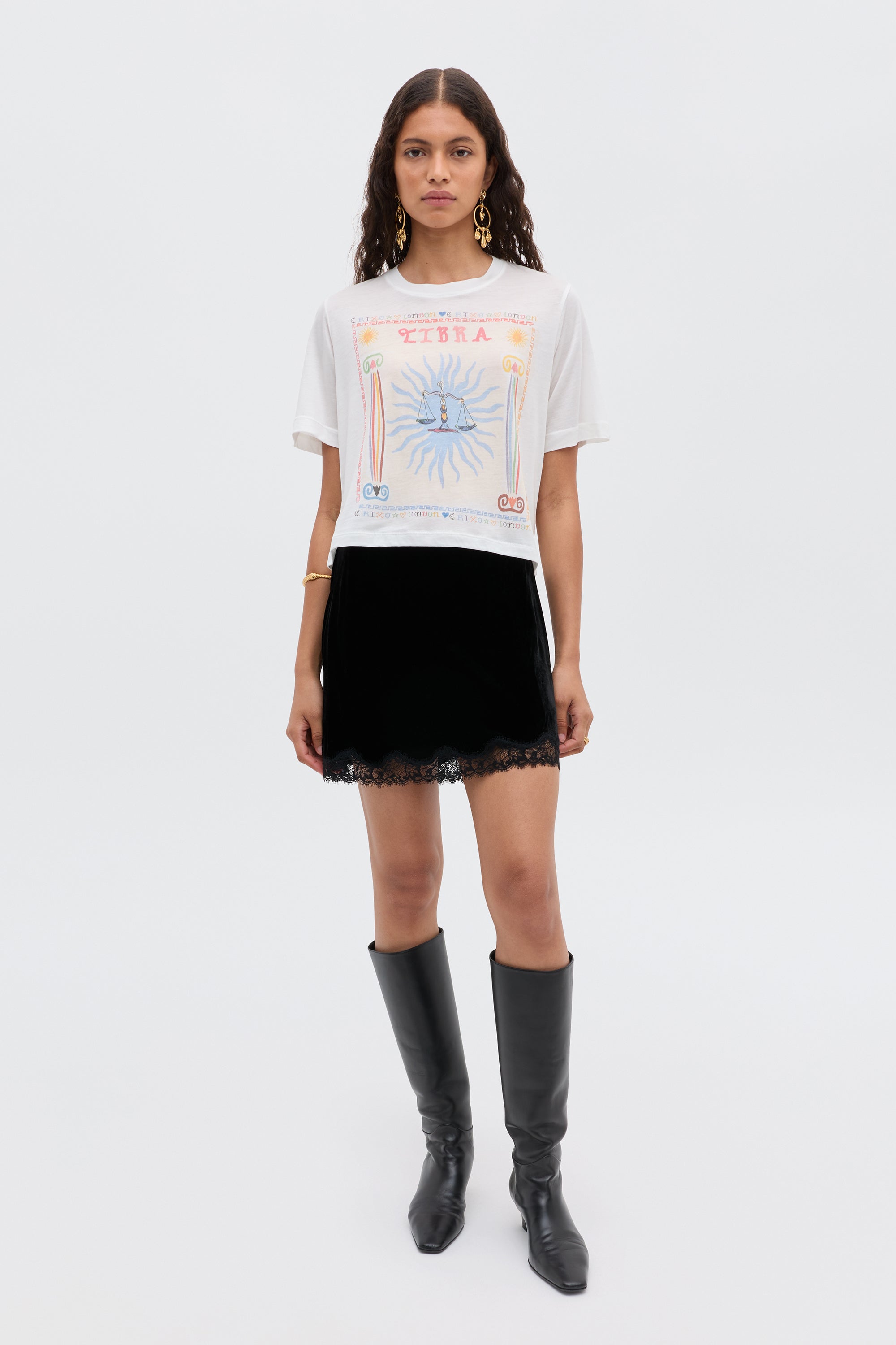 Ria Zodiac T-Shirt in White Libra