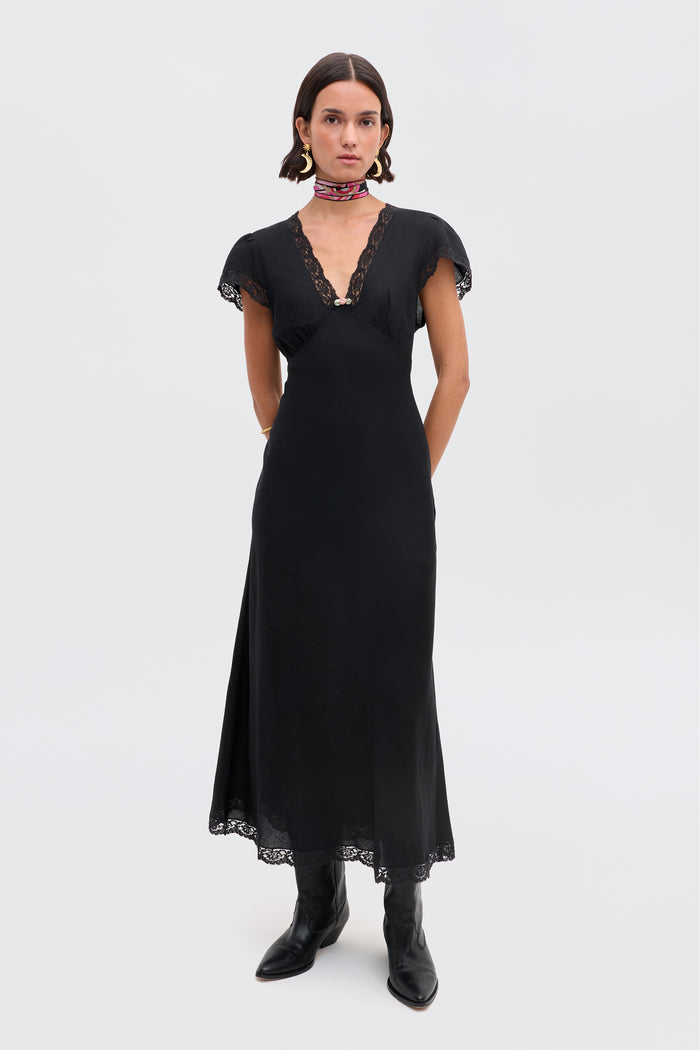 Clarice Midi Dress in Black