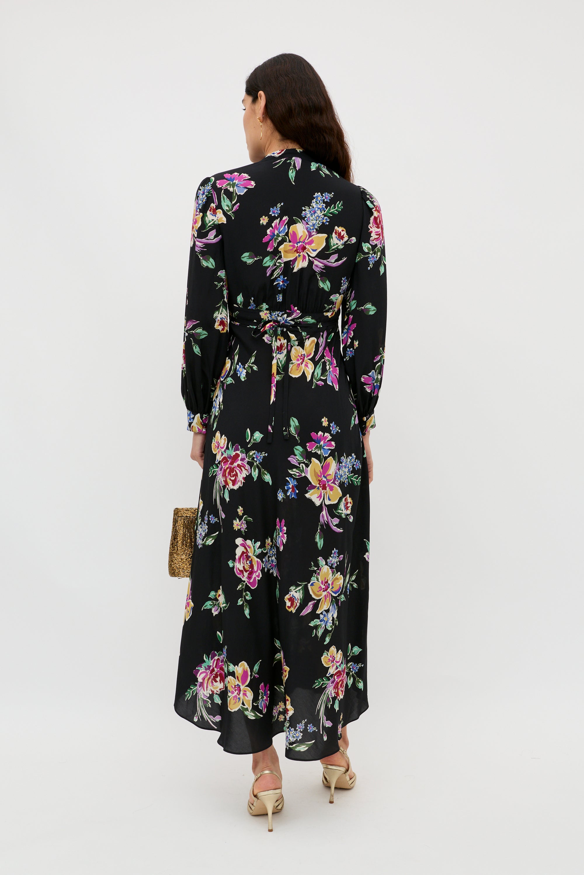 Trula Midi Dress in Vintage Bloom Black | RIXO ⋆