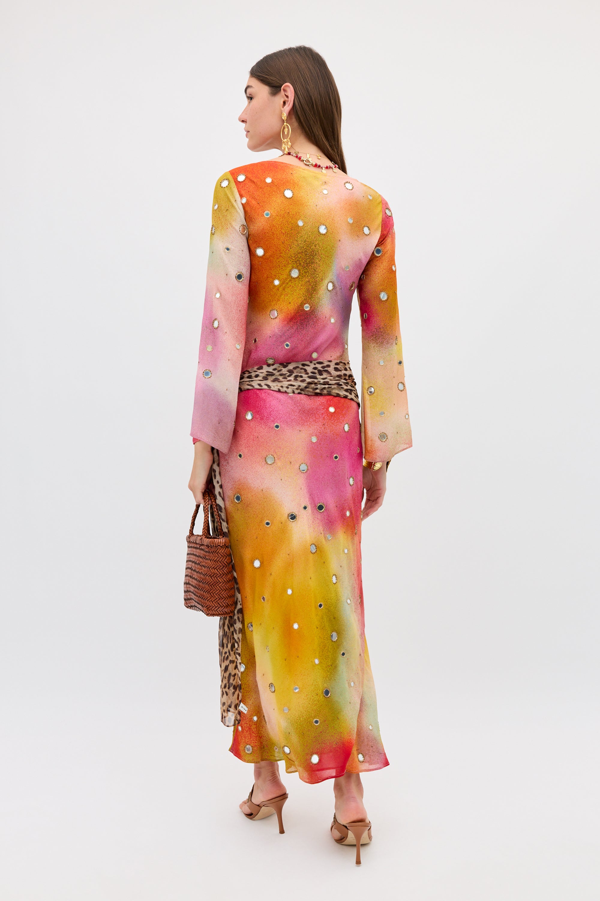 Noraya Embellished Georgette Dress in Jessica Alexandra Multi | RIXO ⋆
