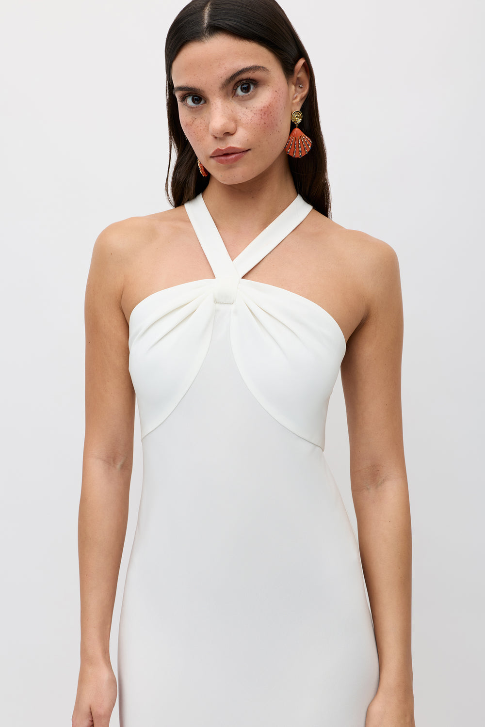 Giorgia Satin Back Crepe Gown in Ivory