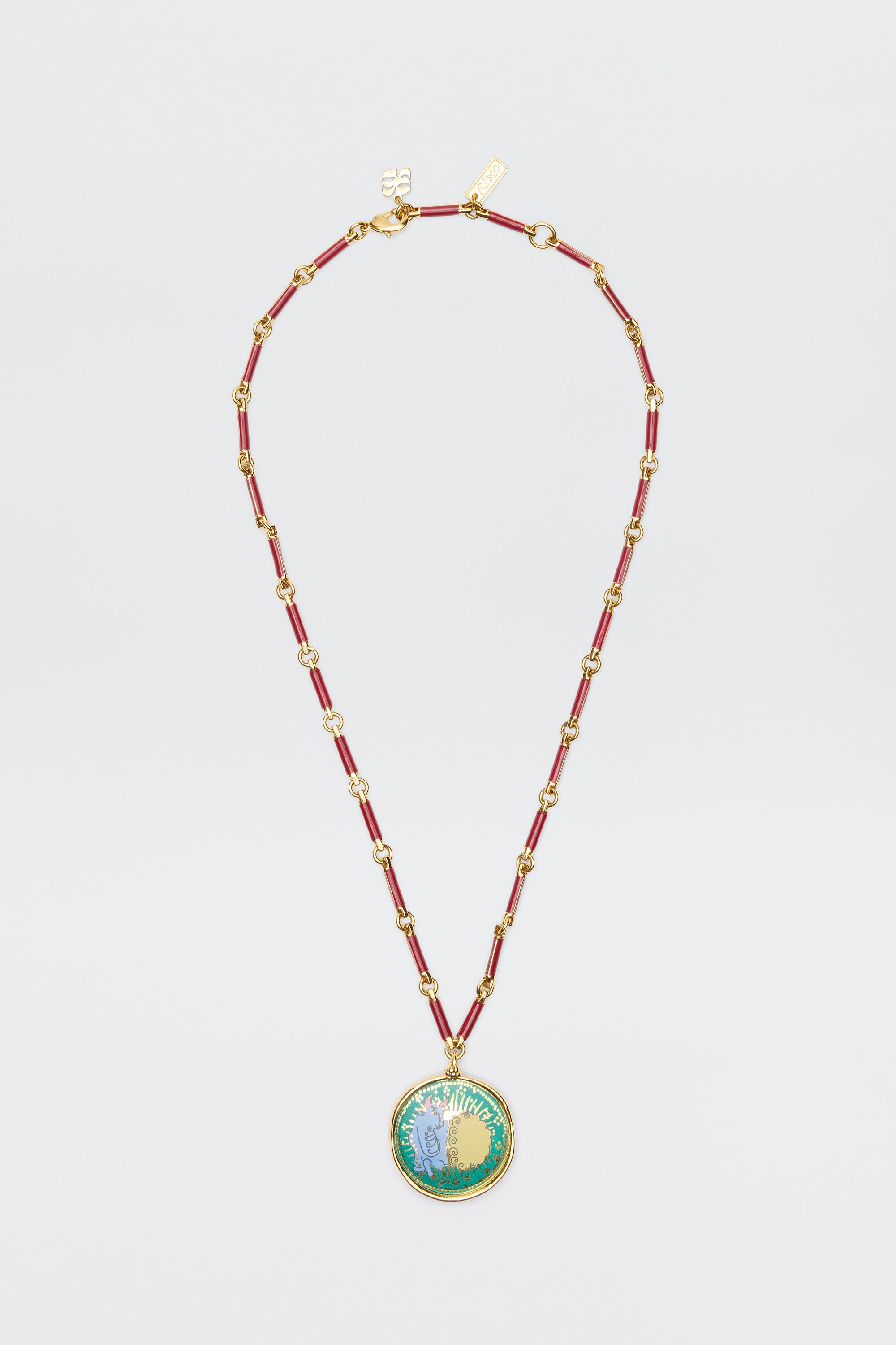 Ari 18ct Gold Plated Necklace in Green Astro Taurus | RIXO ⋆