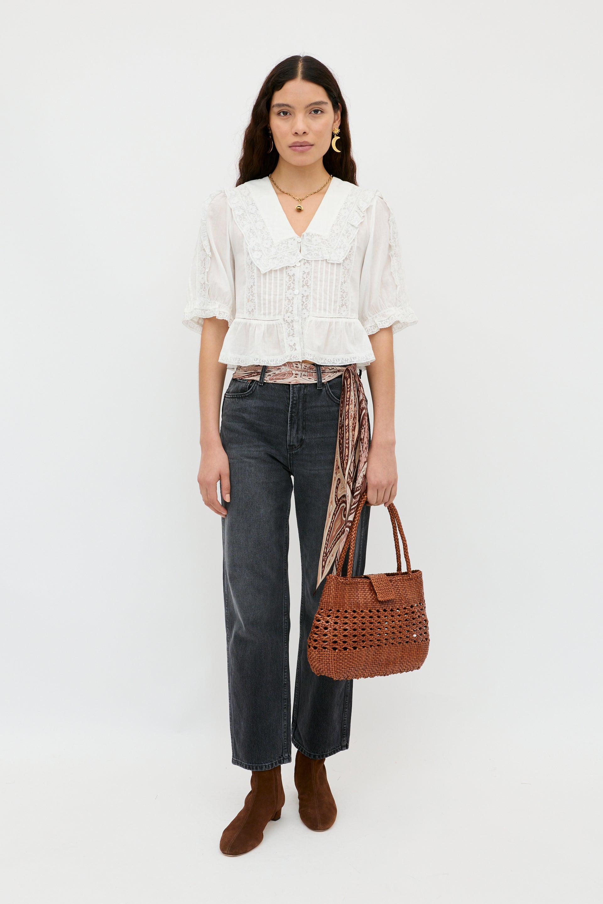 Ellery Cotton Blouse in White
