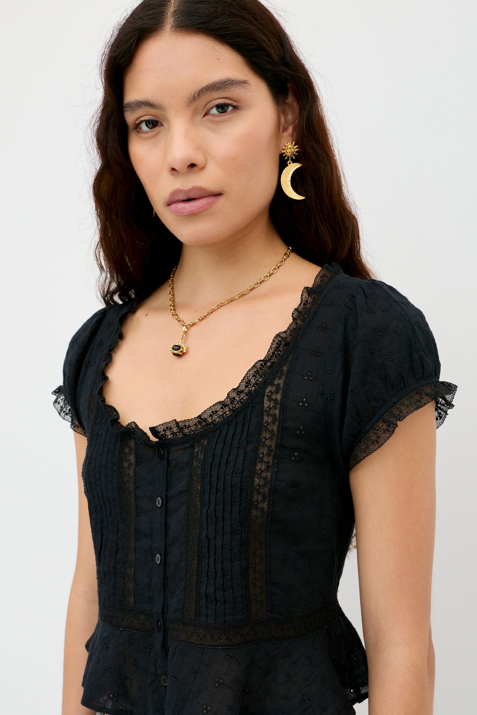 Sandi Cotton Top in Black