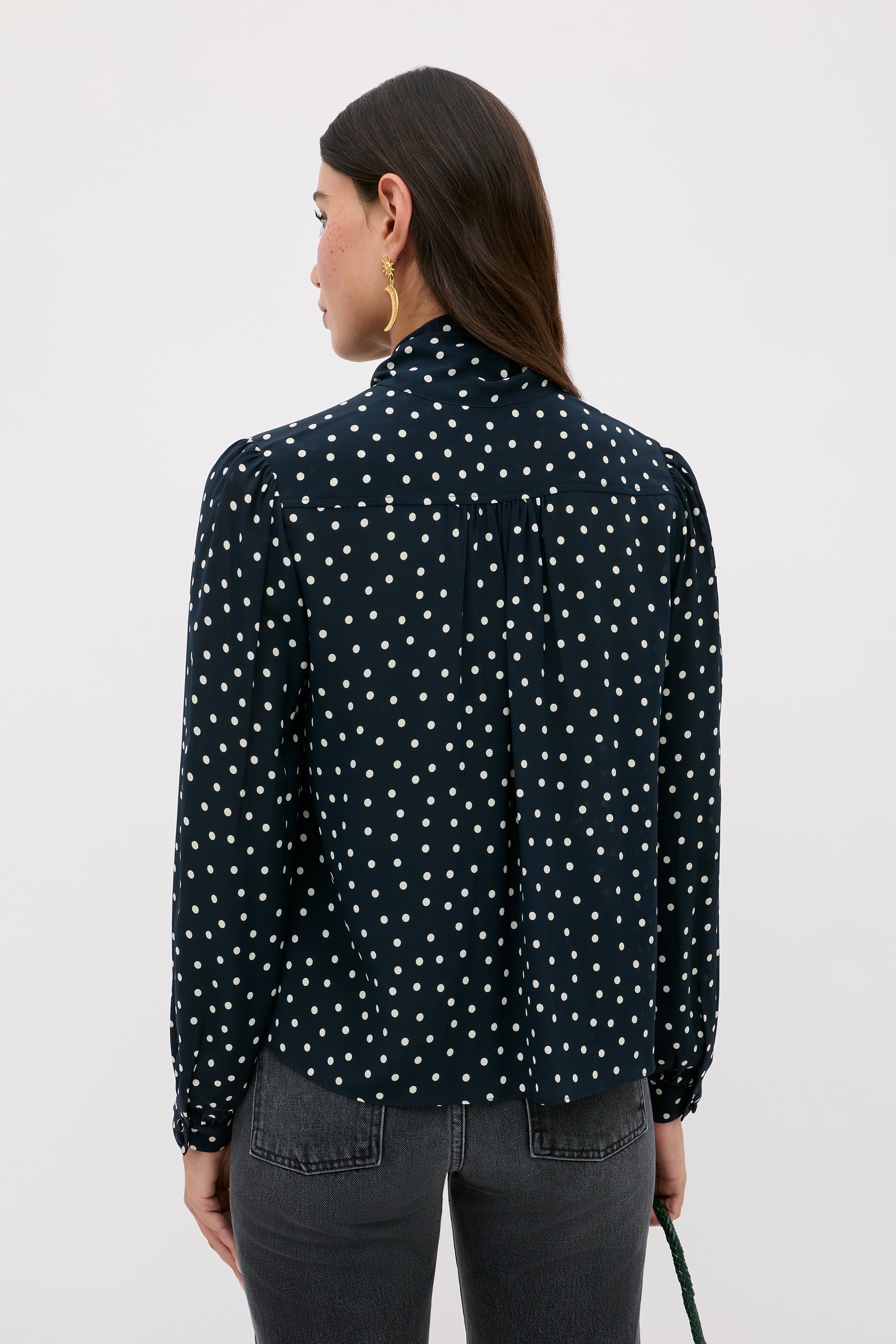 Melaina Silk Top in Layla Dot Navy