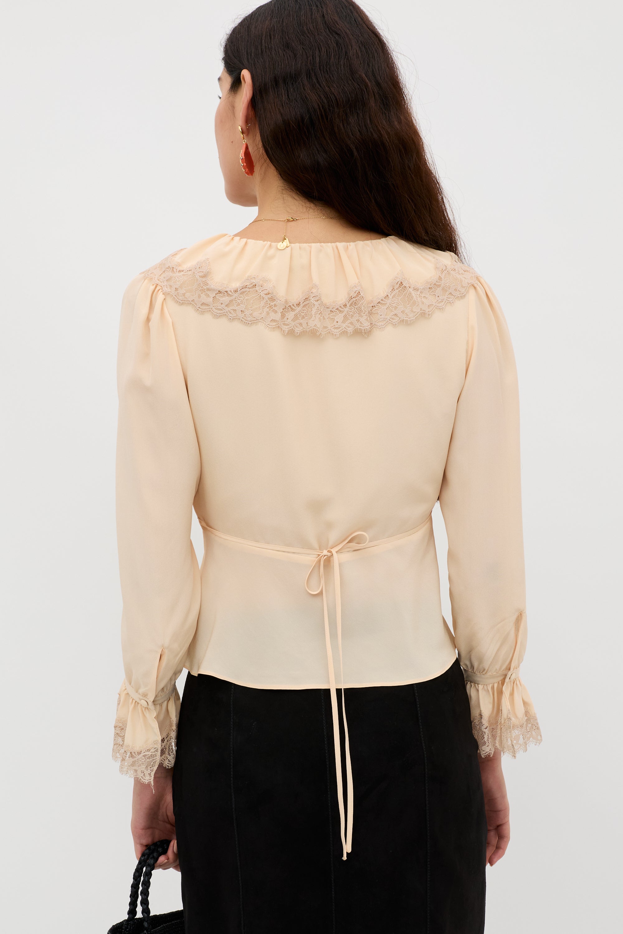 Aimme Silk Blouse in Cream Shell | RIXO ⋆