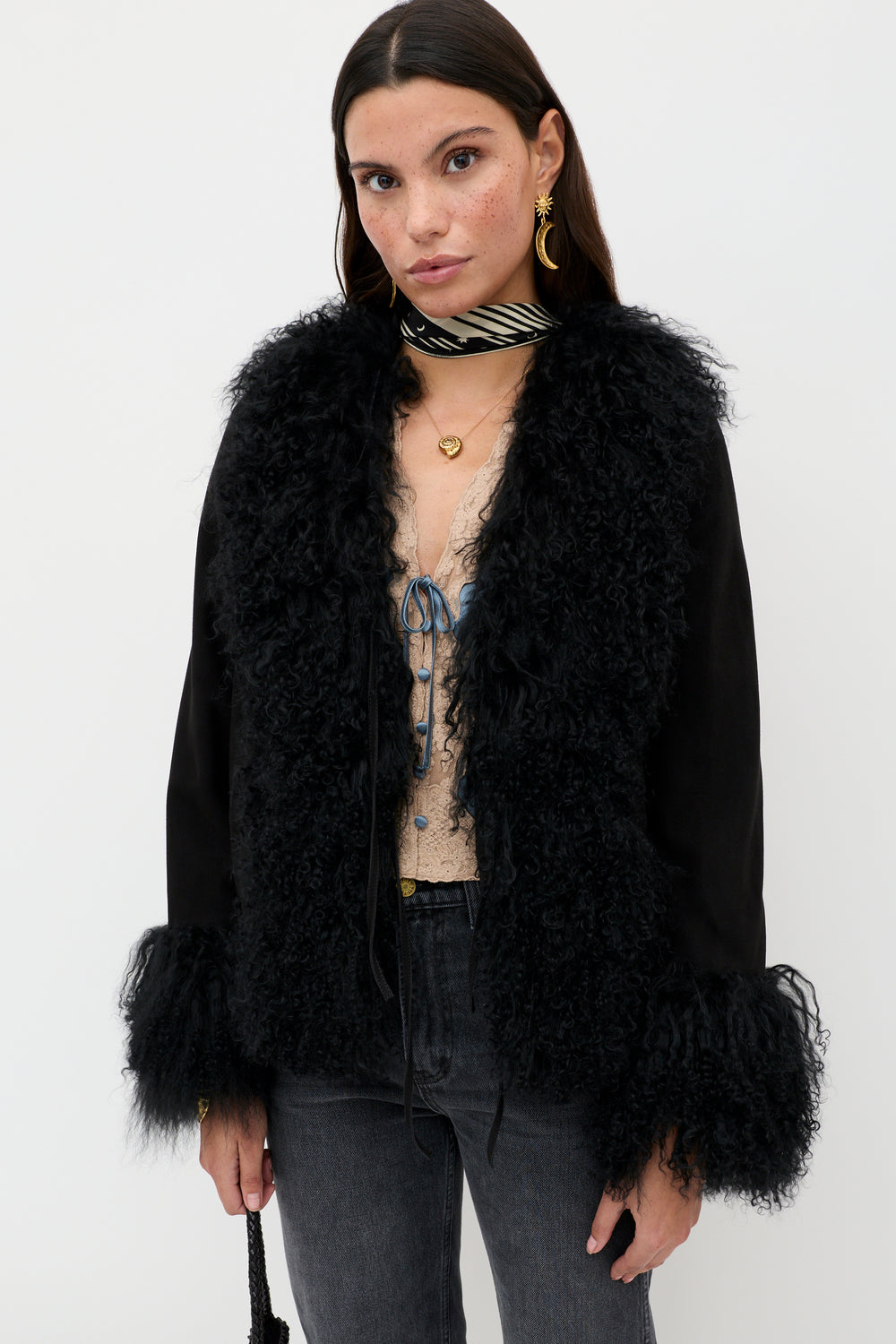 Sammy Suede Jacket in Black