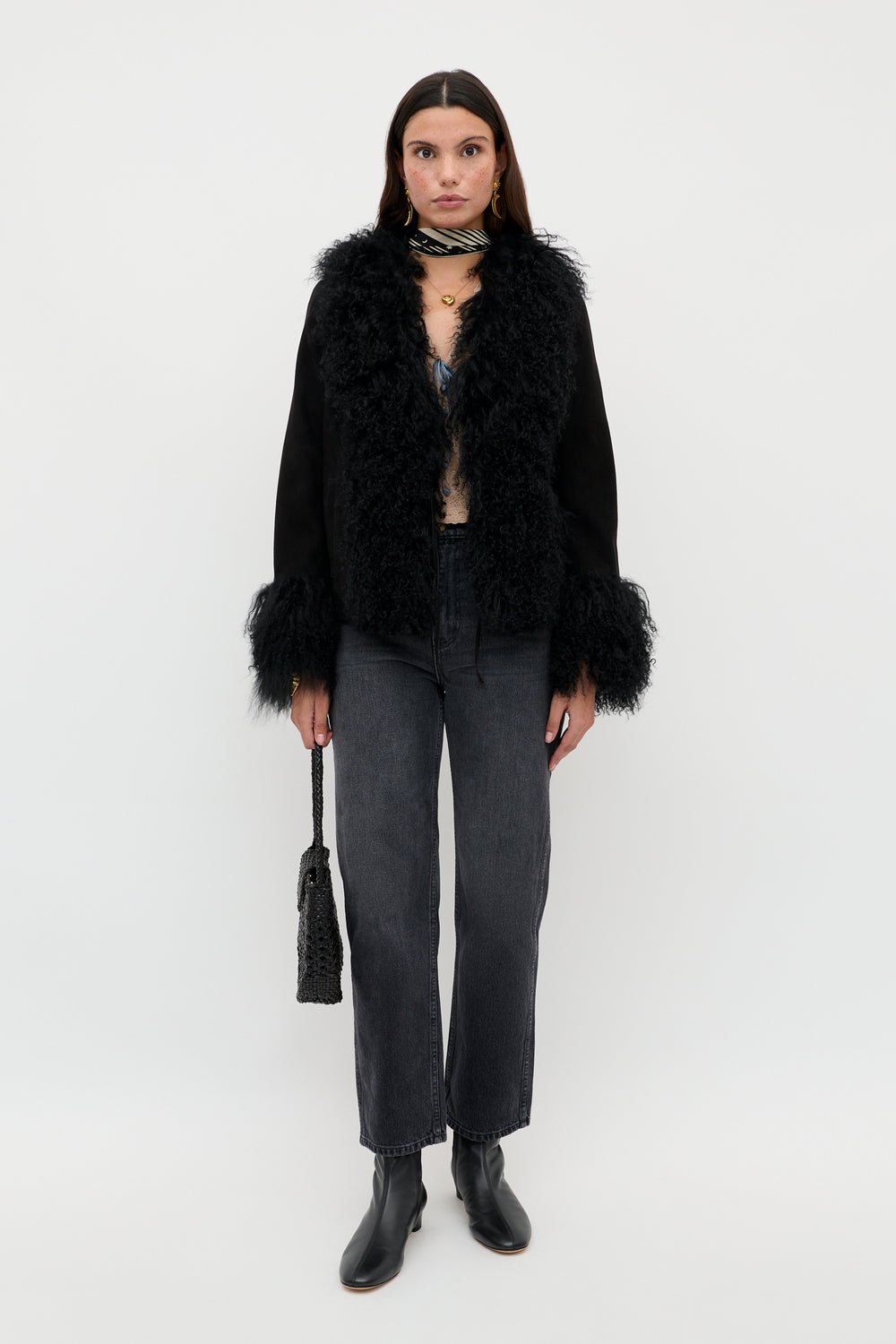 Sammy Suede Jacket in Black