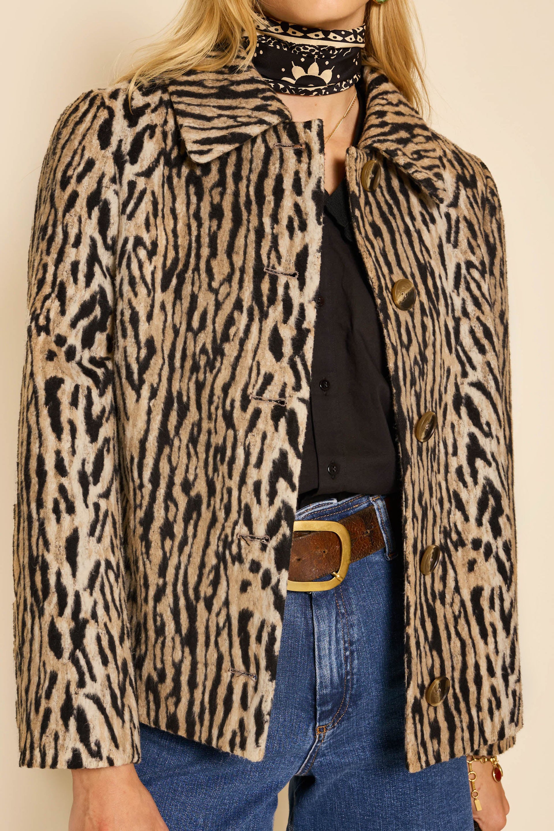 Tommie Leopard Jacket in Brown Bohemia Leopard
