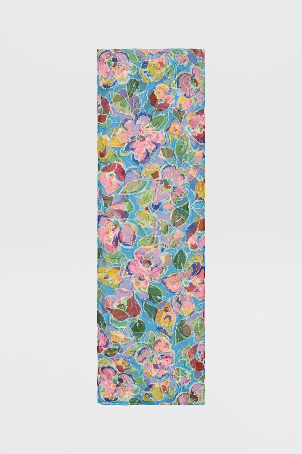 Julien Georgette Scarf in Blue Jeannie Bloom Sky