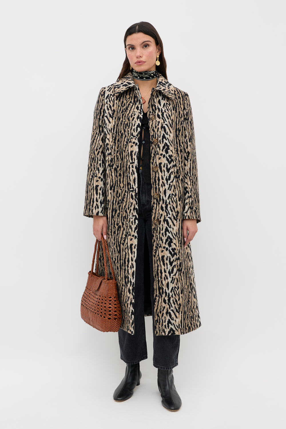 Milly Leopard Coat in Brown Bohemia Leopard | RIXO ⋆