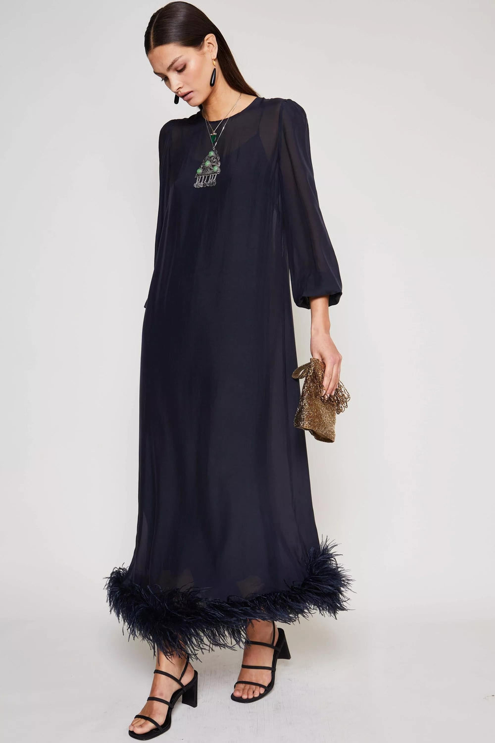 ellodie - deep navy feather – RIXO ⋆