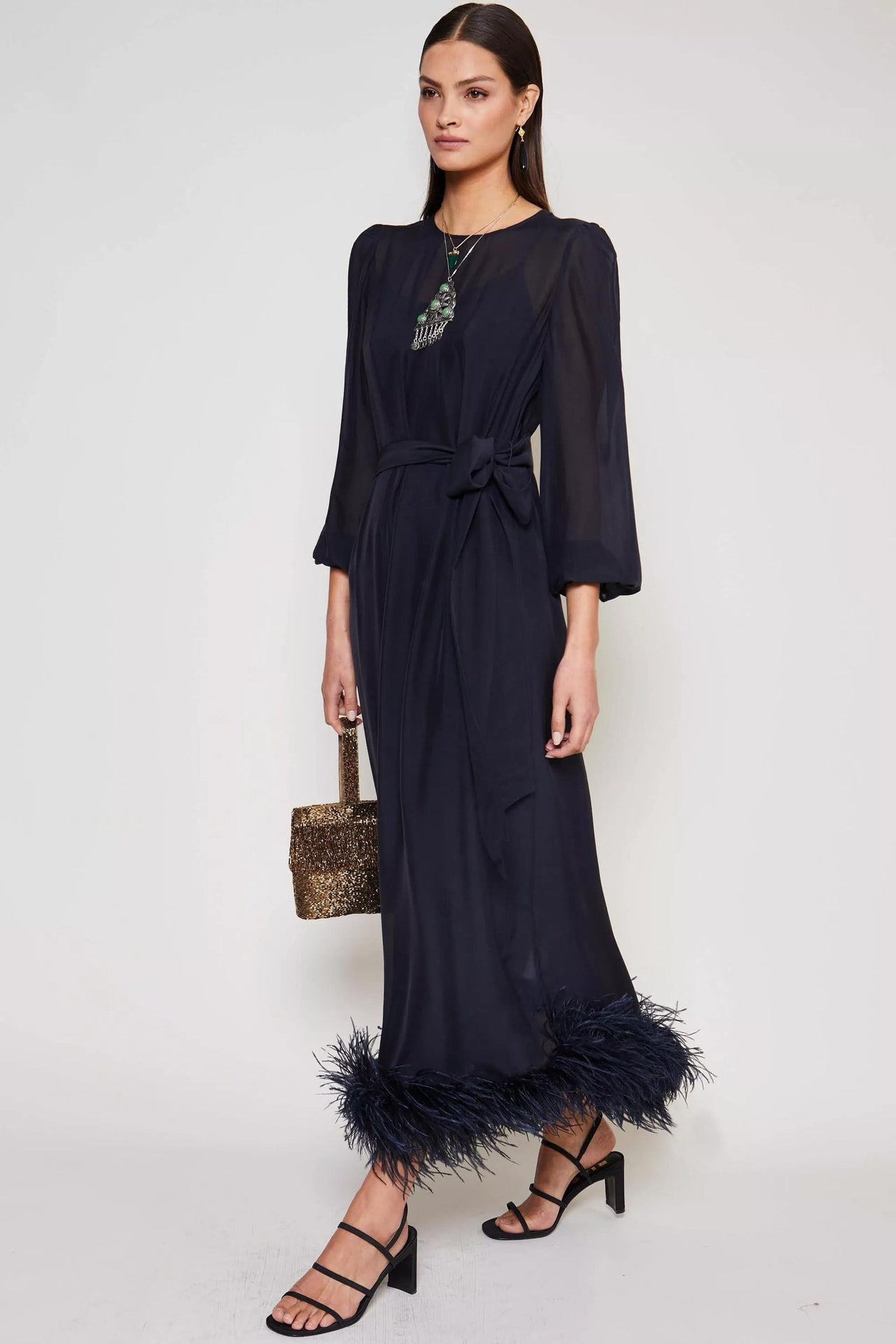 ellodie - deep navy feather – RIXO ⋆