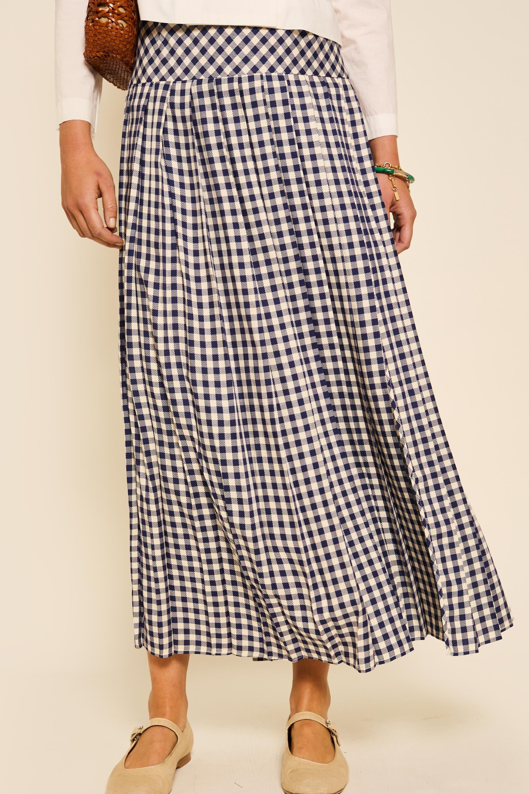 Tina - French Check Navy – RIXO ⋆