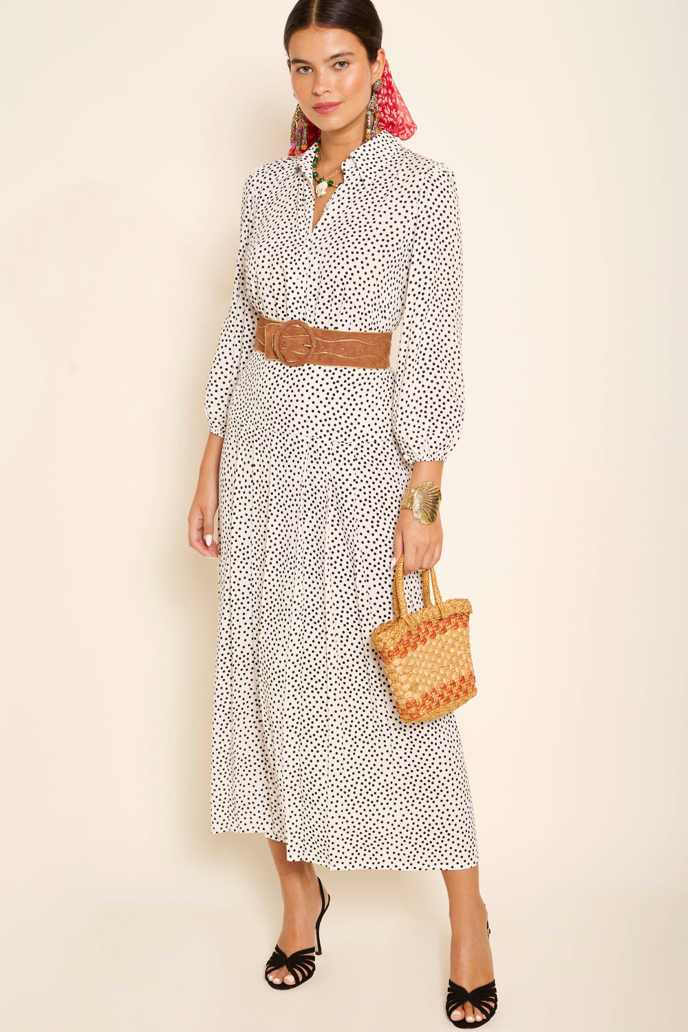 Izzy - White Mini Polka Dots – RIXO ⋆