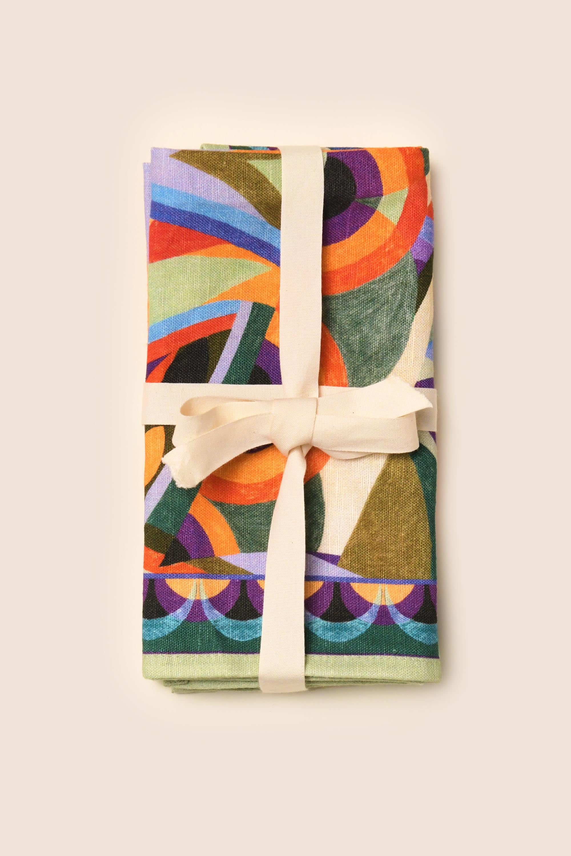 Tali Linen and Cotton-Blend Napkins x2 in Multi Milano Umber