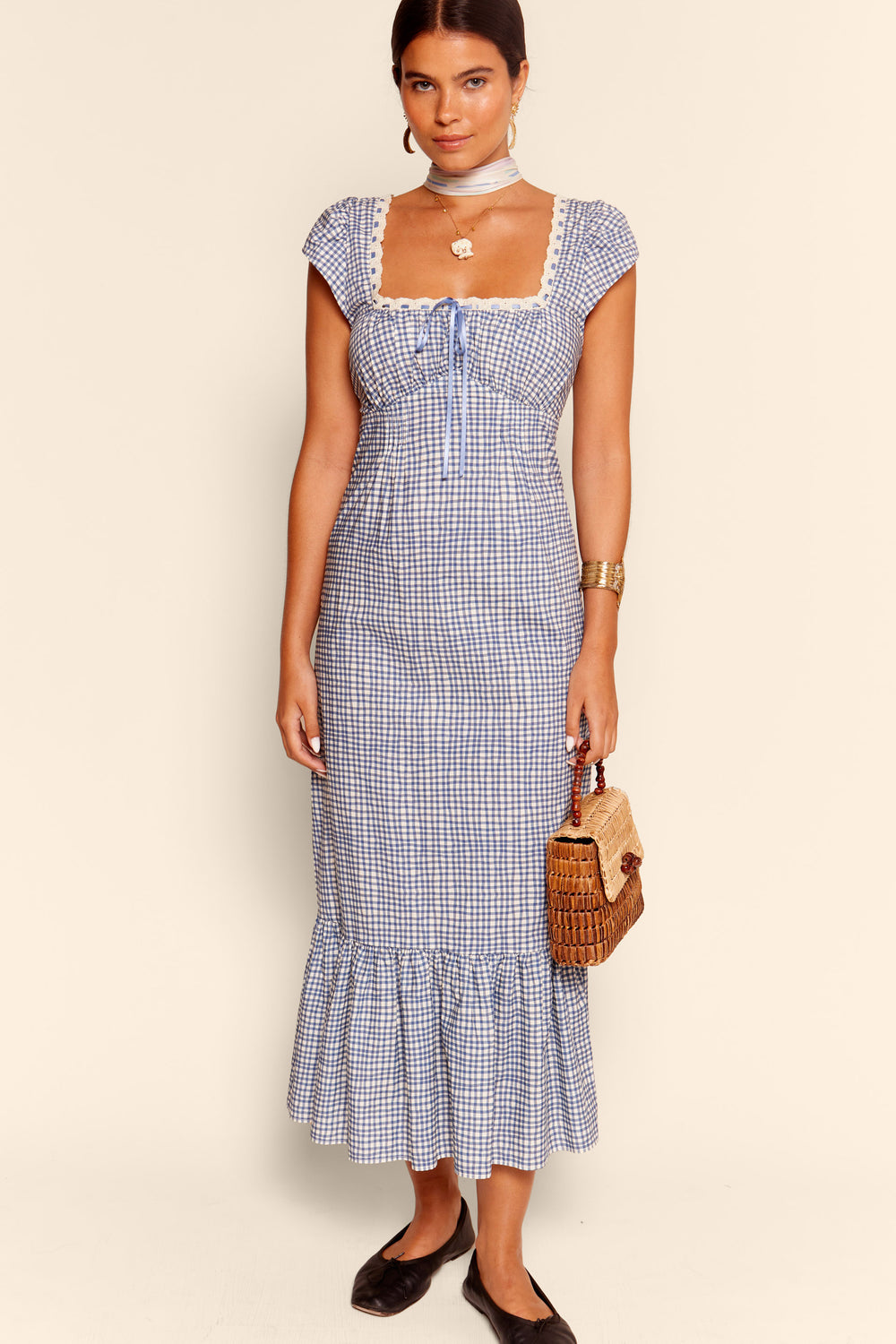 Isla - Painted Check Soft Blue – RIXO ⋆