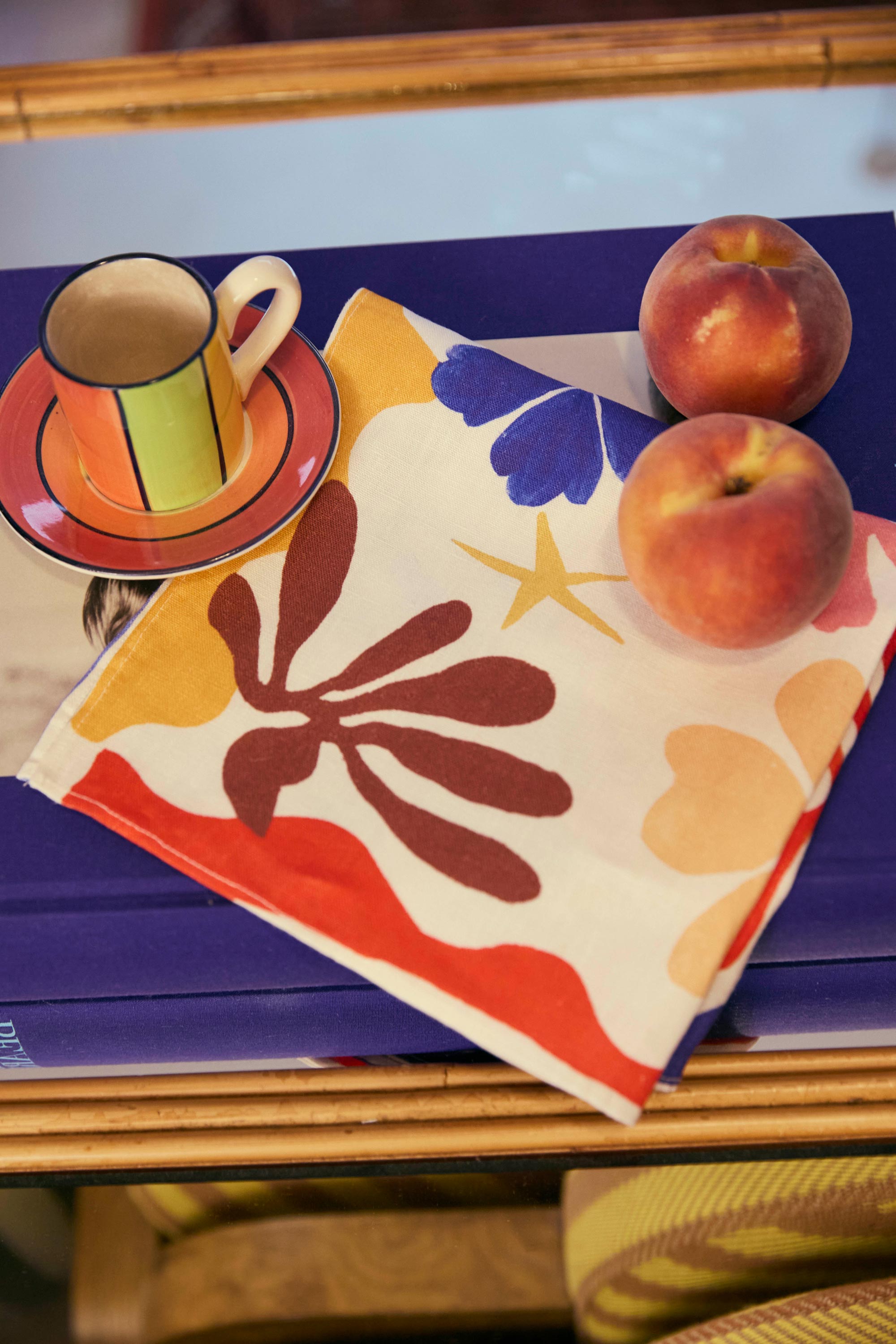 Tali Linen and Cotton-Blend Napkins x2 in Sun Multi