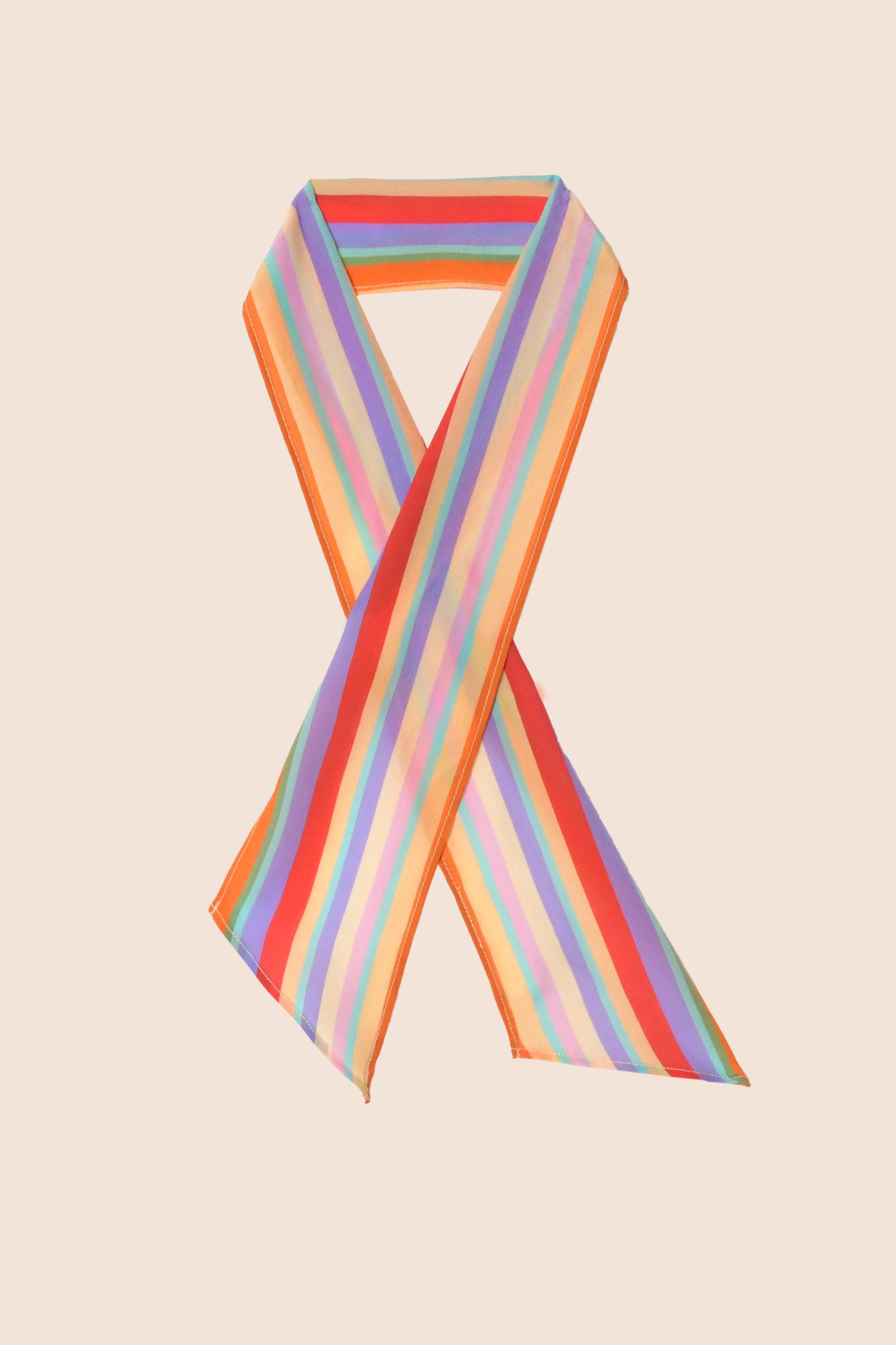 Alexa Silk Scarf in Capri Stripe Multi | RIXO ⋆
