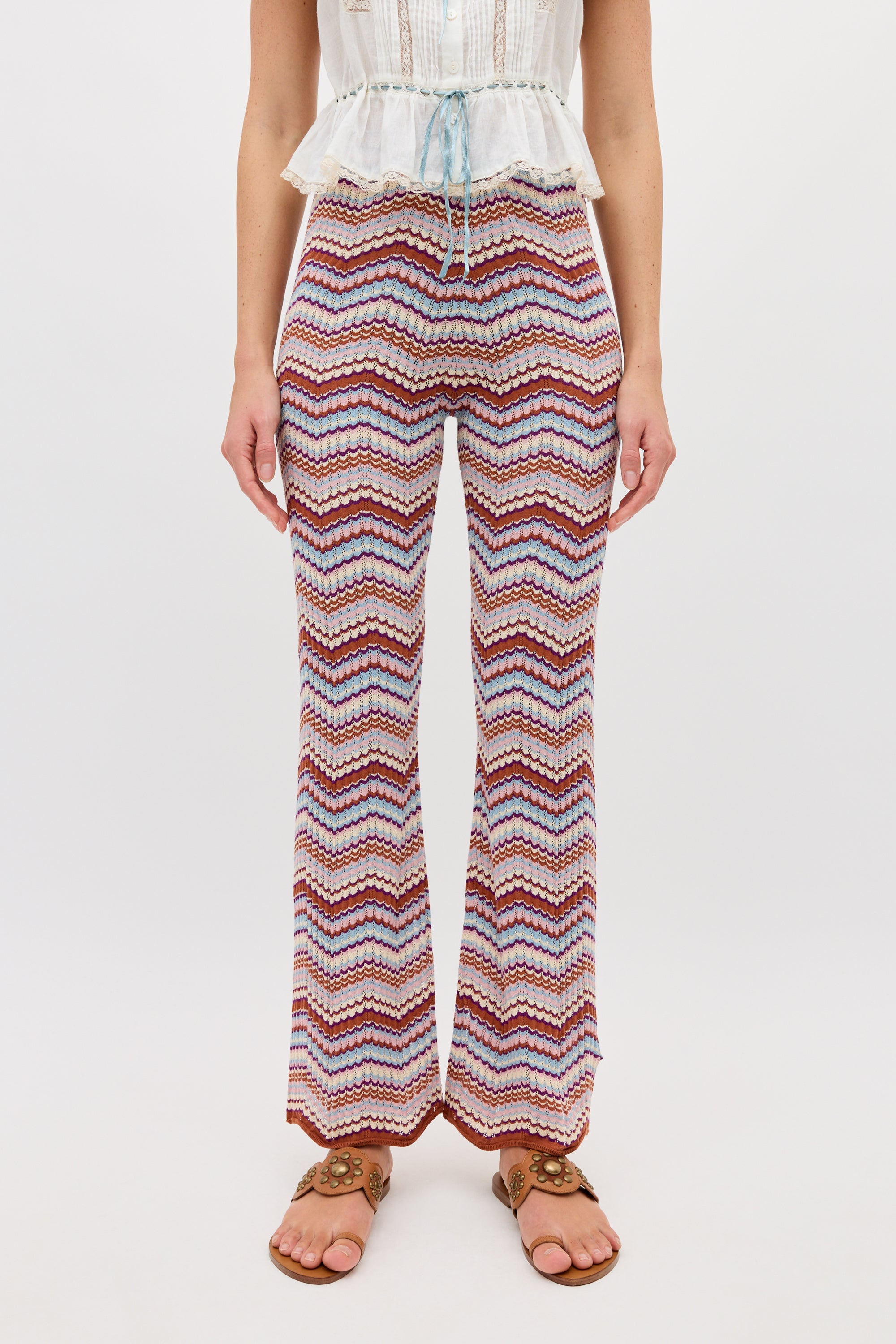 Boni Cotton Knit Trousers in Maria Chevron Multi | RIXO Worldwide ⋆