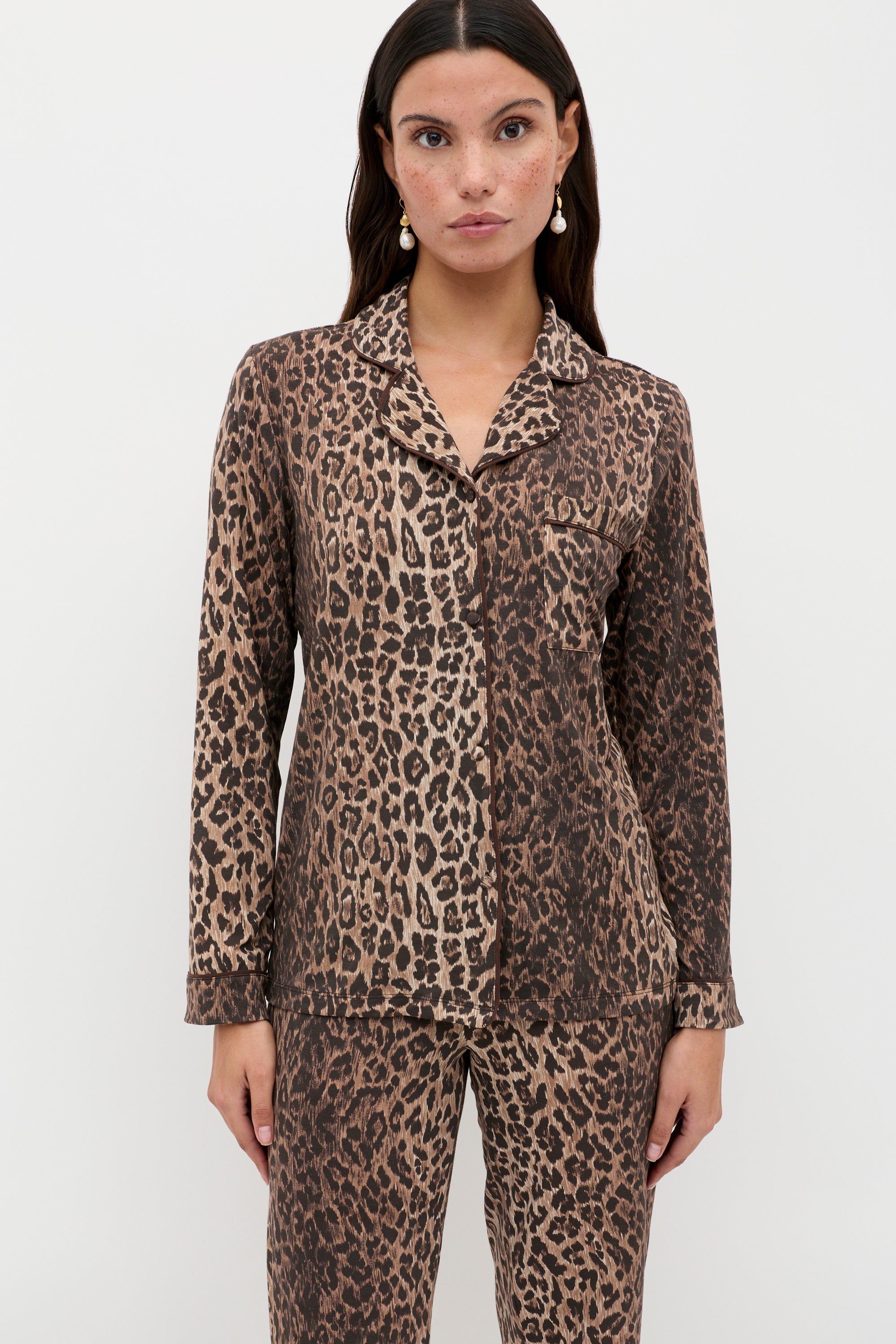 Long Pyjamas in Leopard Brown | RIXO ⋆