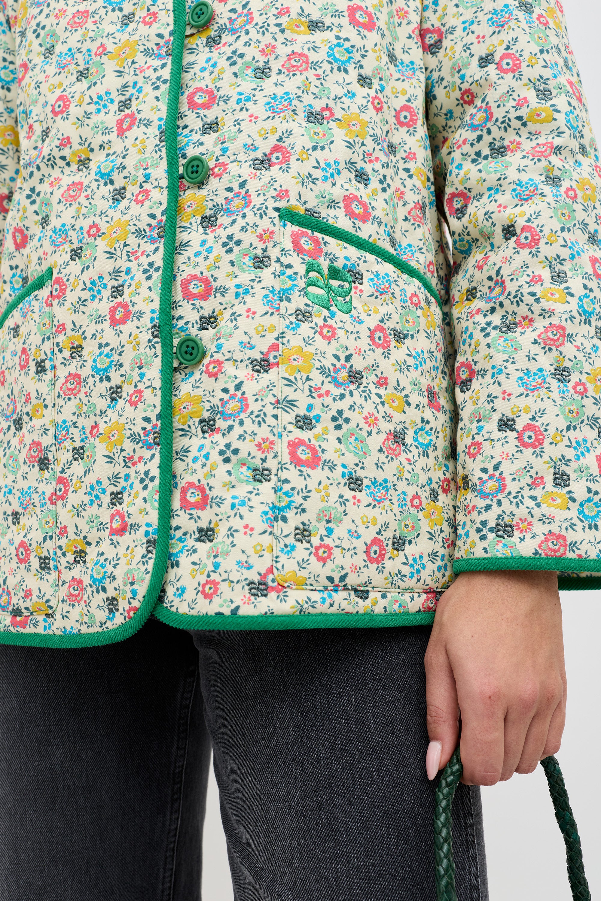 Earla Coat in Green Amalfi Floral Cream | RIXO USA ⋆