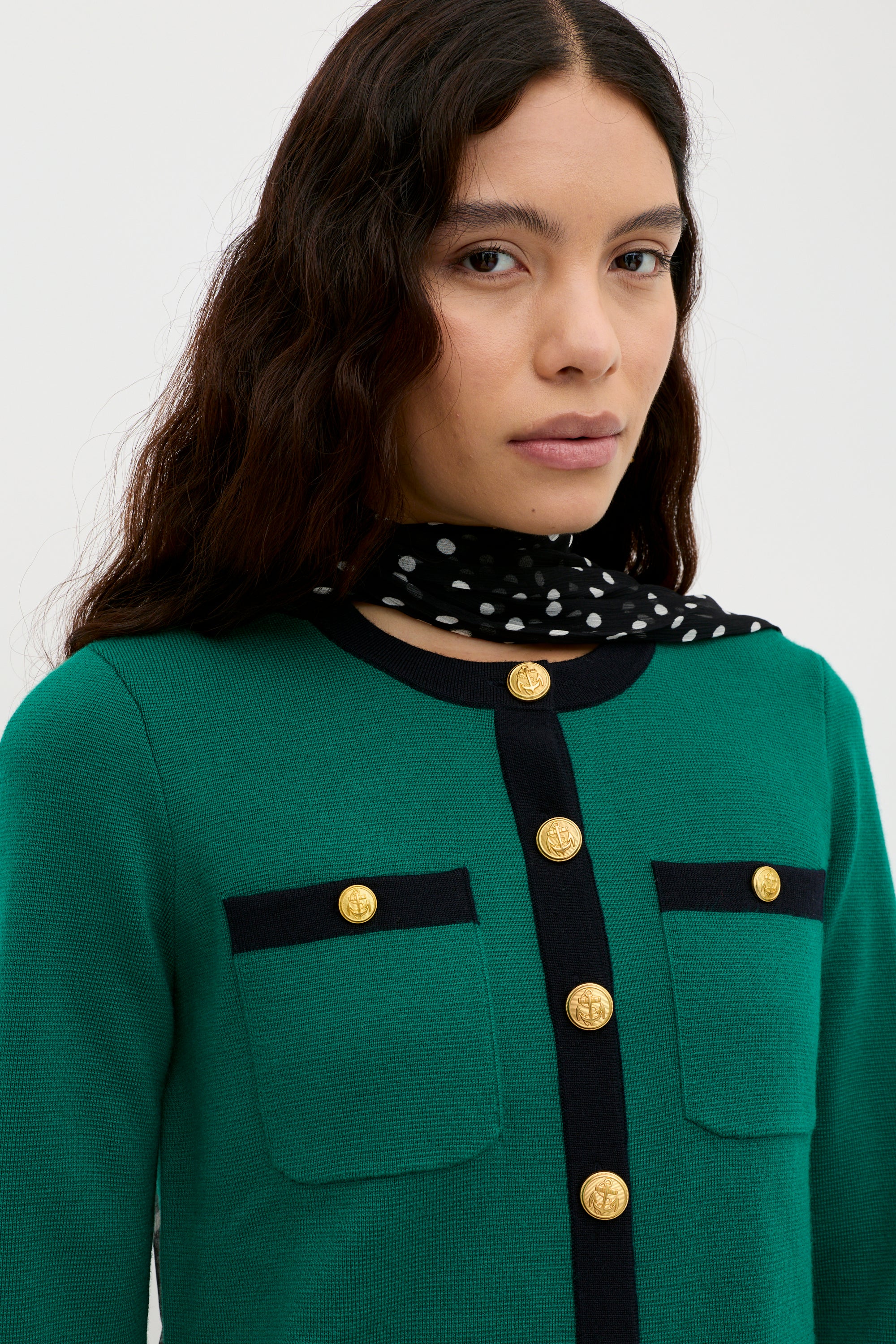 Raylene Merino Wool Cardigan in Green | RIXO ⋆