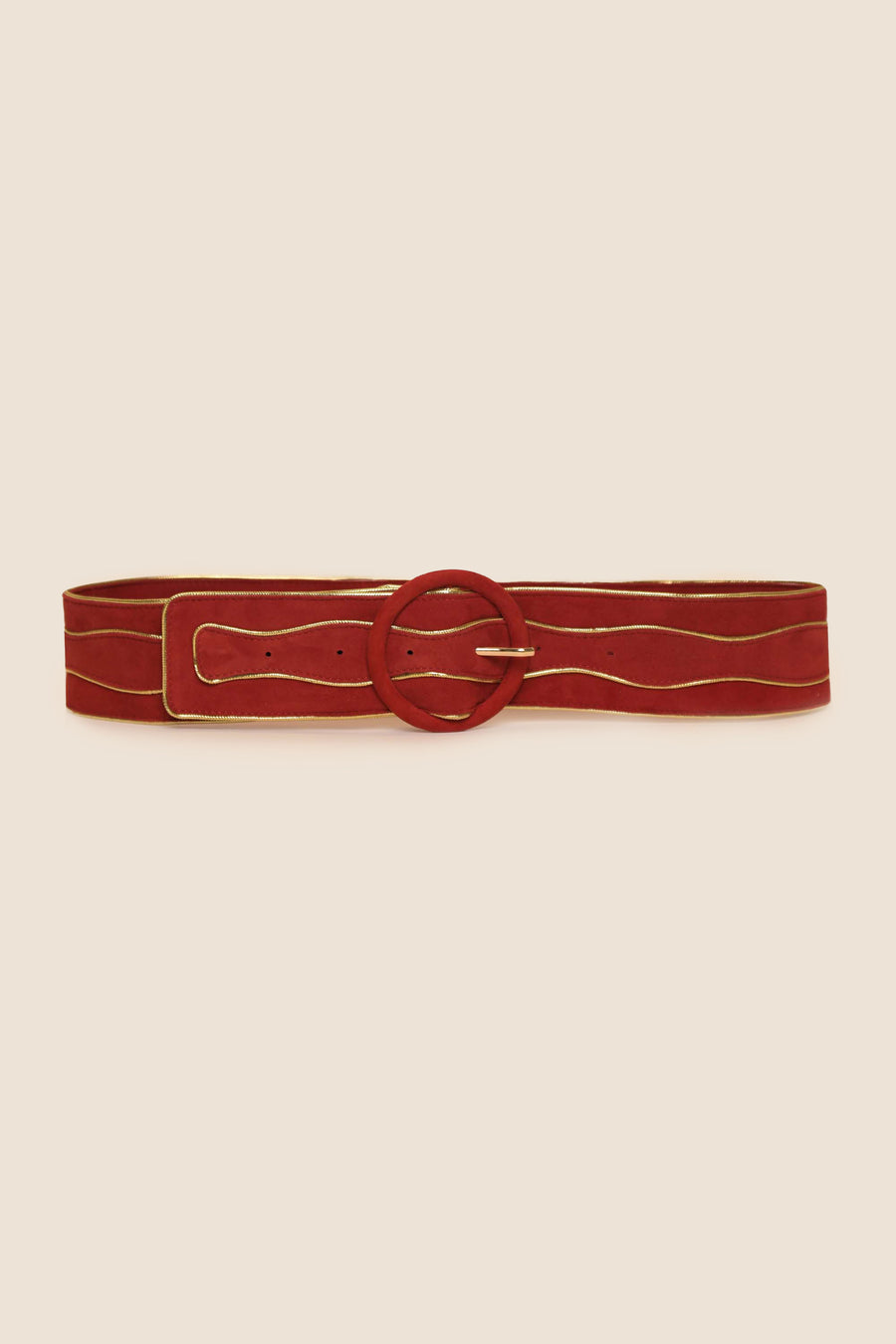 Catalina Suede Belt in Red | RIXO ⋆
