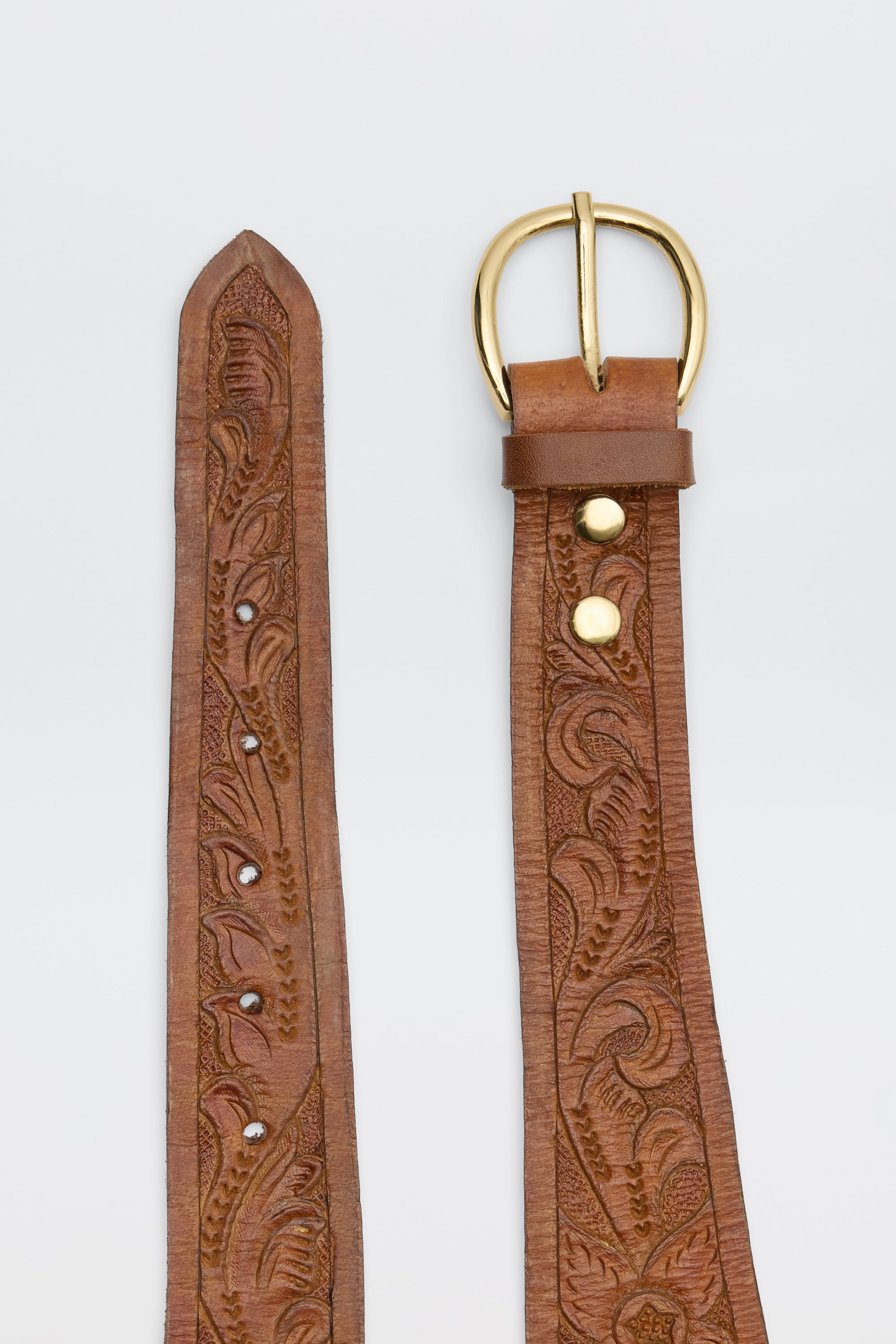 Calandra Leather Belt in Brown Tan | RIXO ⋆