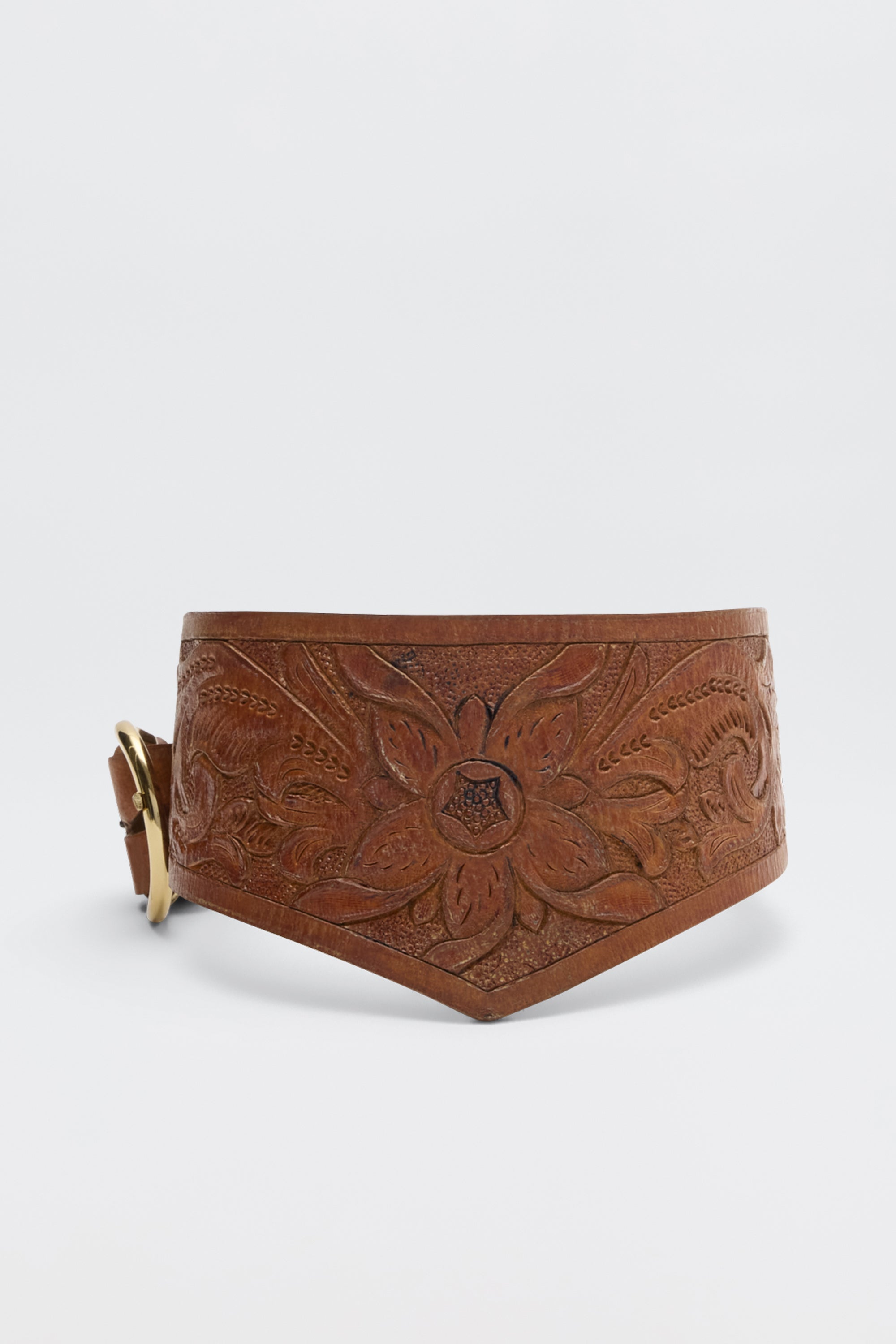 Calandra Leather Belt in Brown Tan | RIXO ⋆