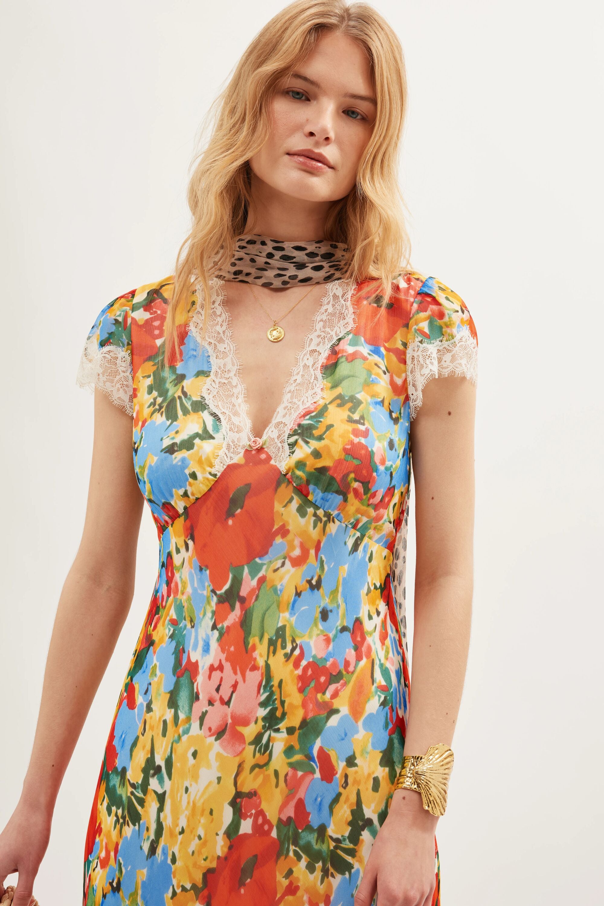 Clarice Midi Dress in Wedding Floral Multi