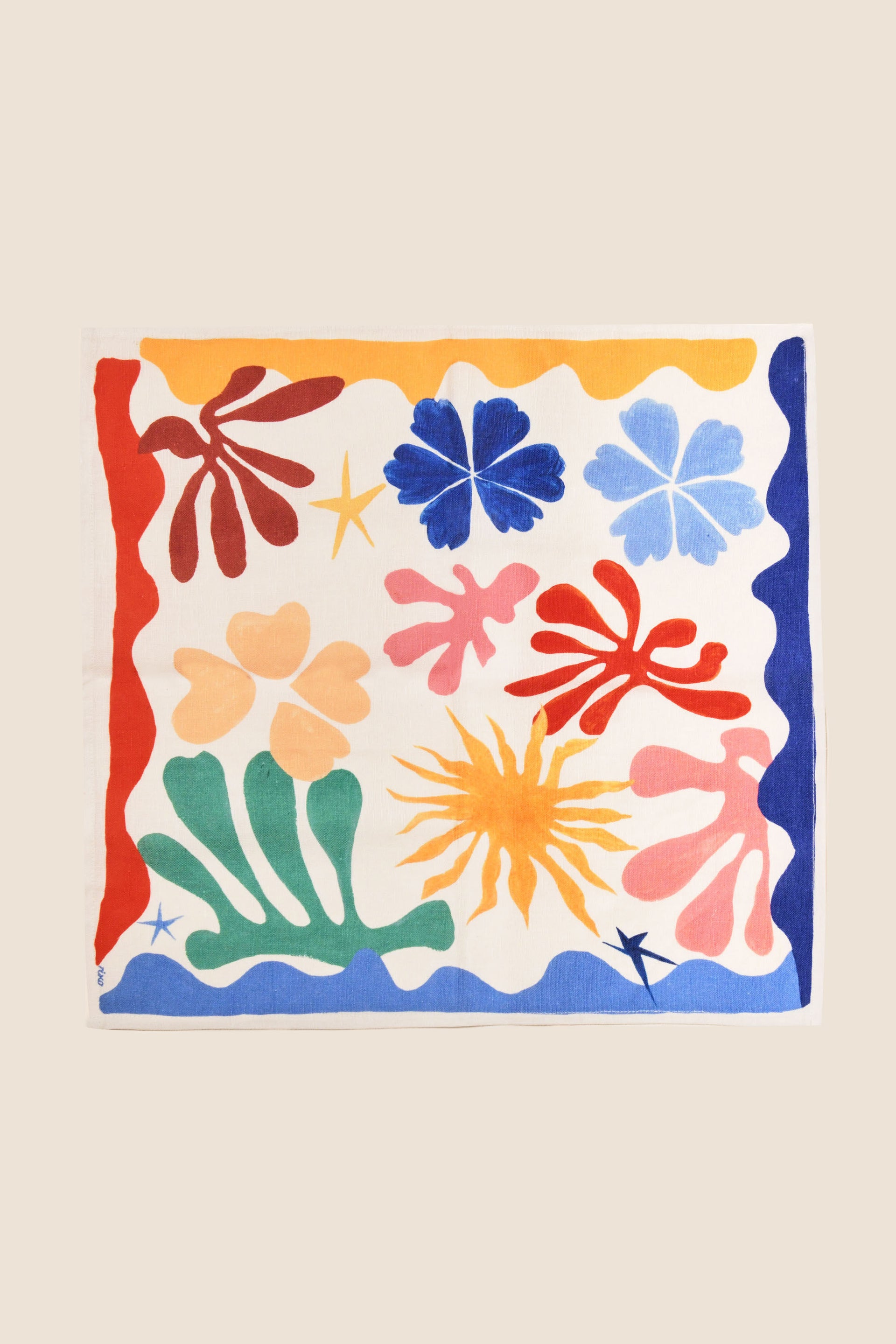 Tali Linen and Cotton-Blend Napkins x2 in Sun Multi