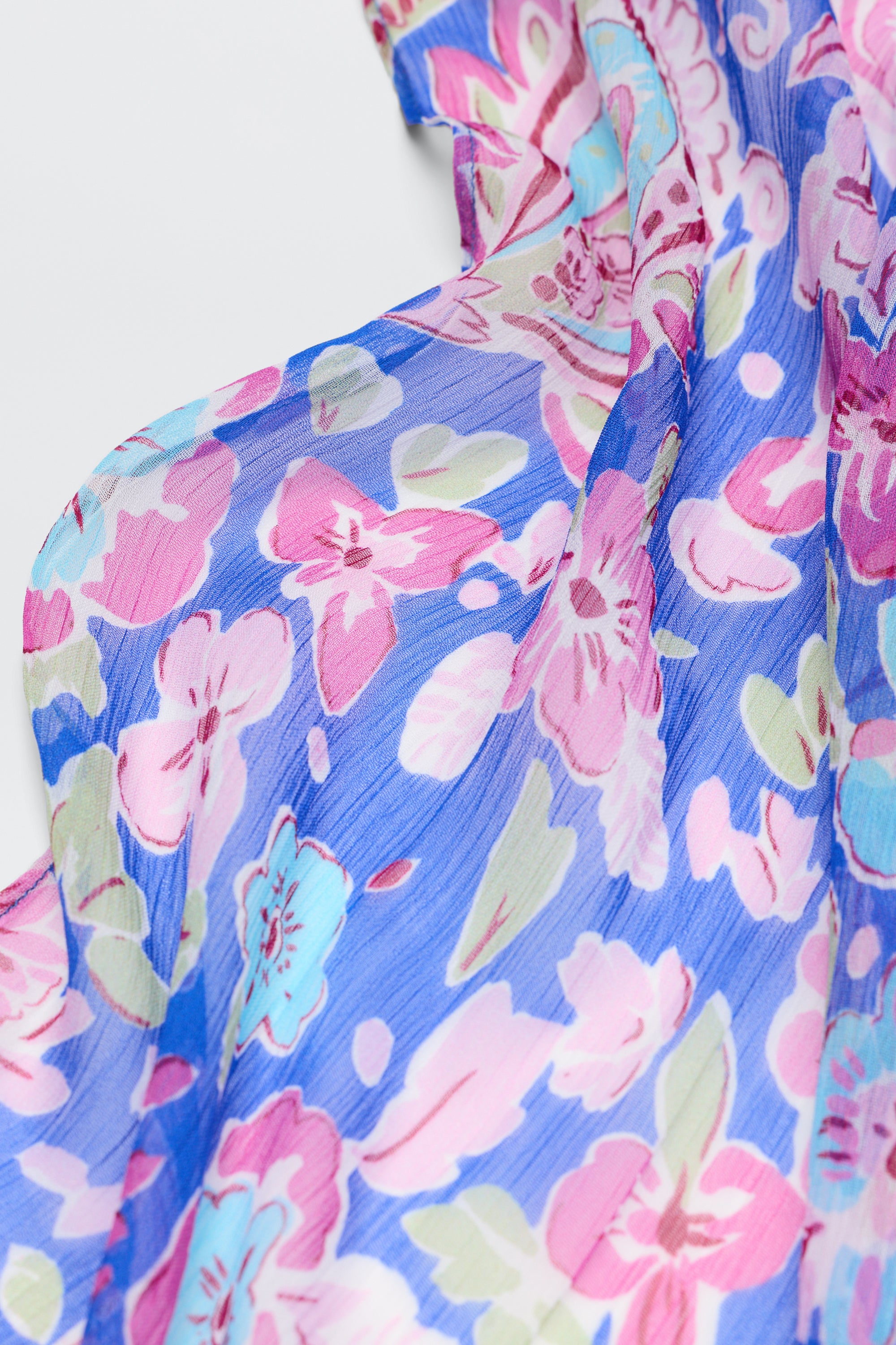 Julien Chiffon Scarf in Cara Floral Blue | RIXO ⋆
