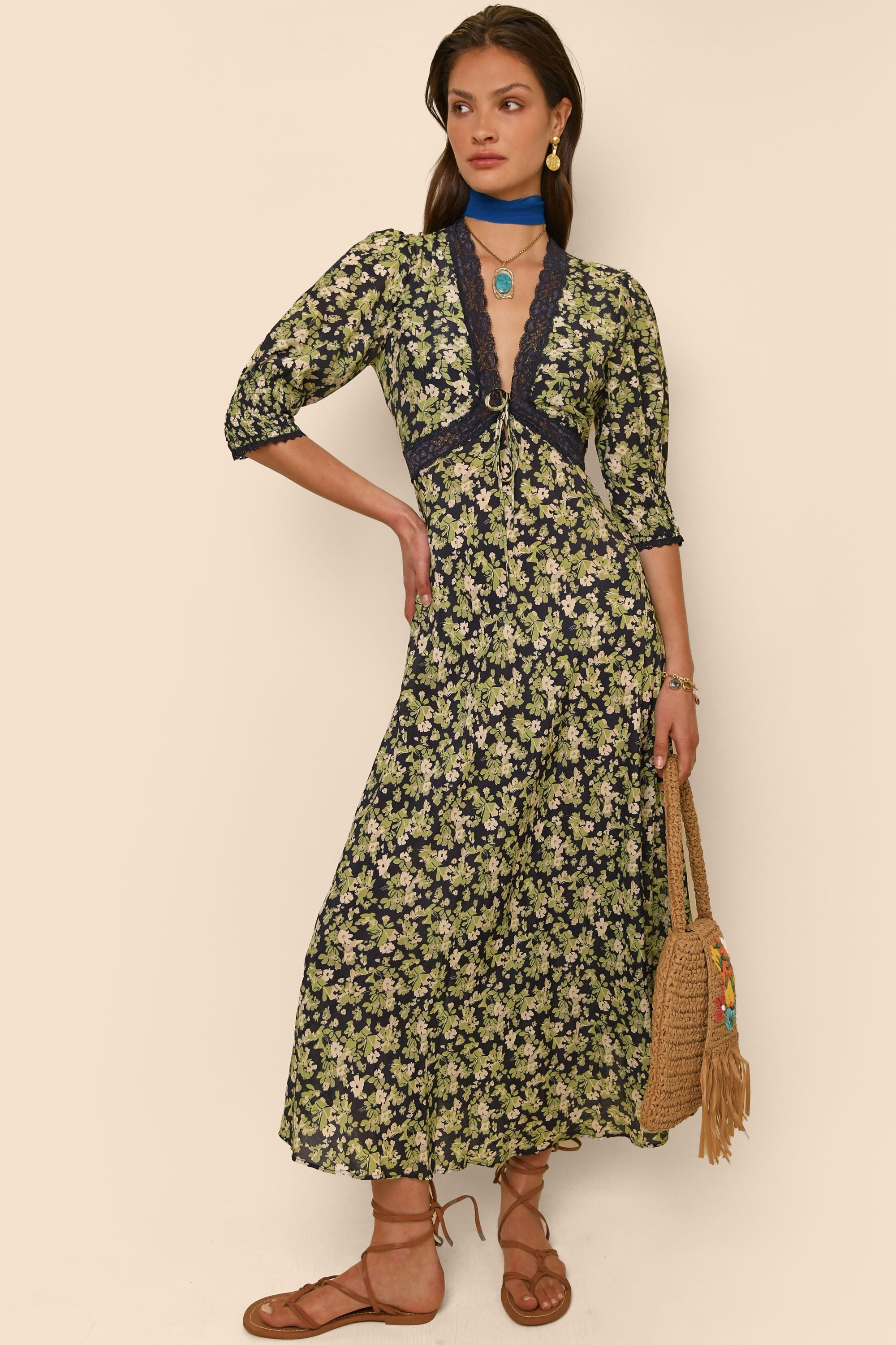 amina - marais floral green – RIXO ⋆