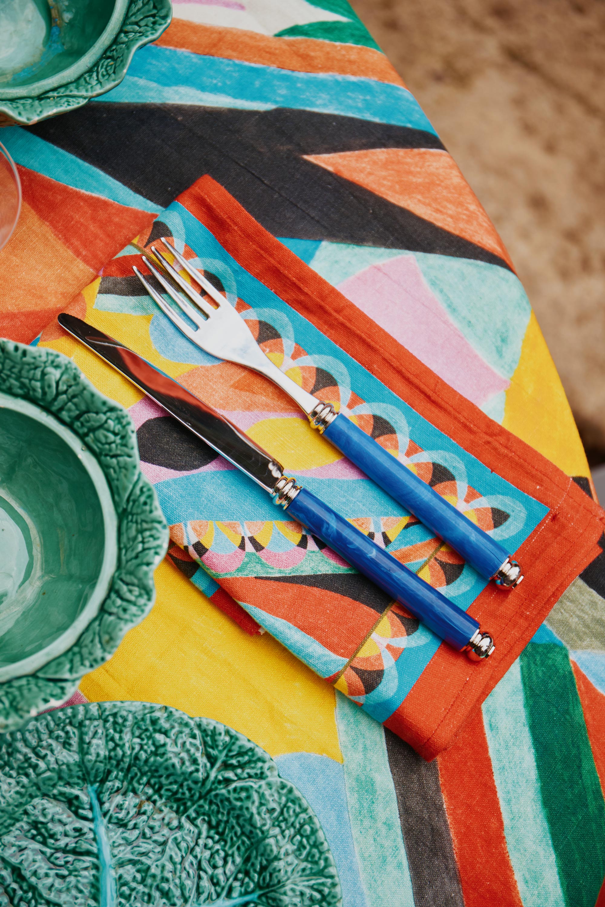 Tali Linen and Cotton-Blend Napkins x2 in Milano Multi