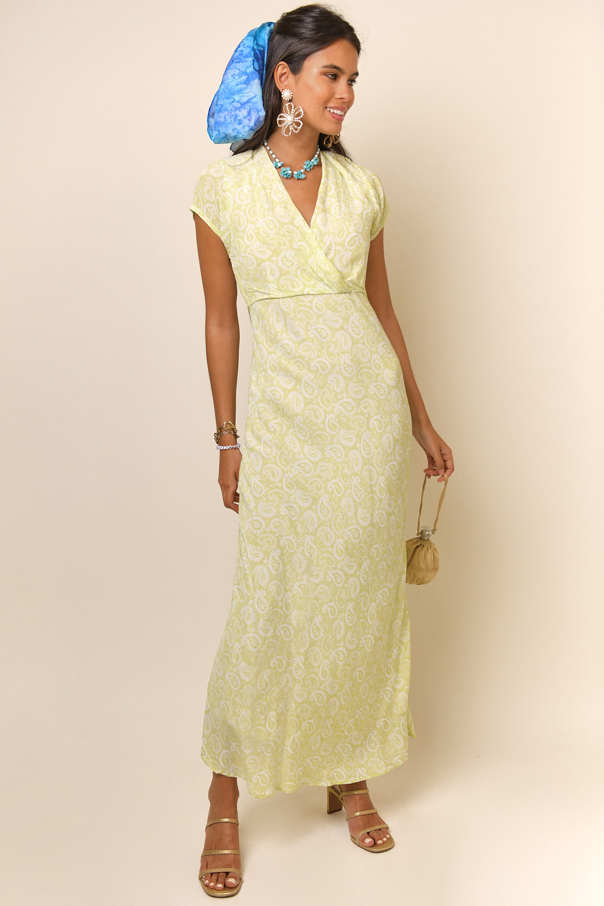 Clarissa - Chartreuse Paisley Stamp – RIXO ⋆